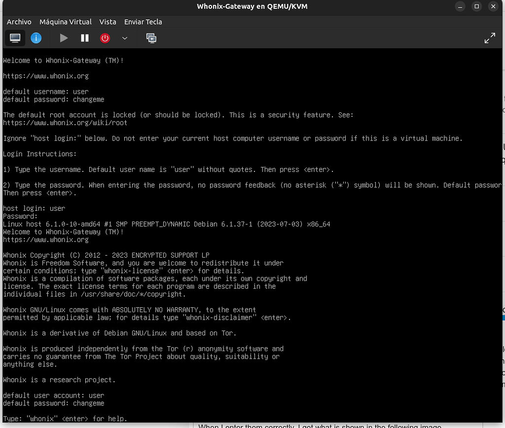When I start Gateway from Virt-Manager (KVM), the terminal appears and not the graphical ...